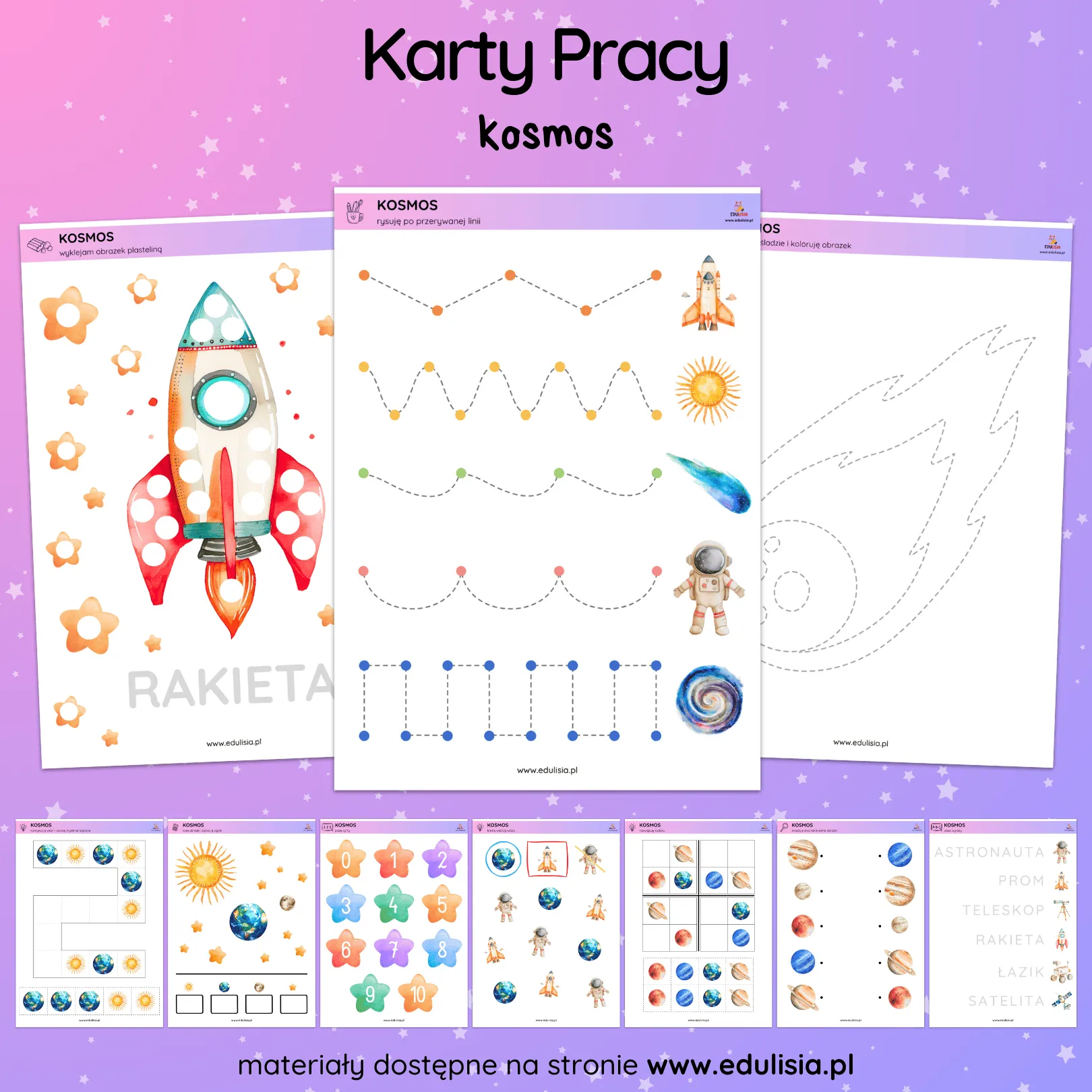 Kosmos - Karty Pracy dla Dzieci | PDF do druku